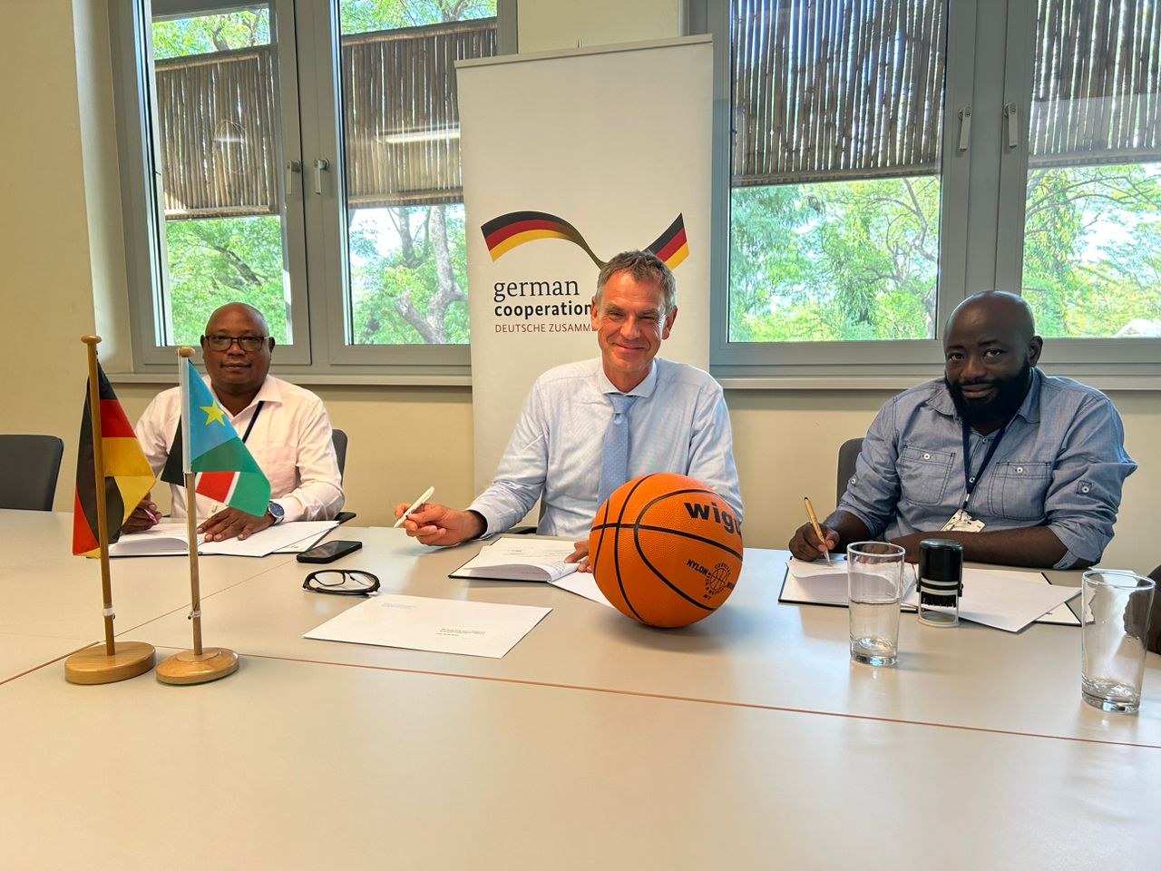 German Embassy invests in youth with new basketball court in Juba ...