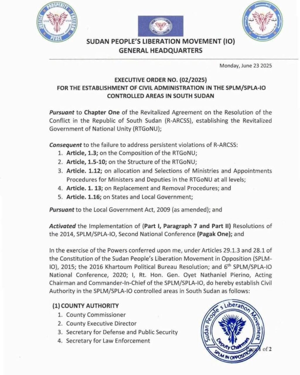 SPLM-IO’s parallel civil authority signals dying peace deal – analyst - Radio Tamazuj